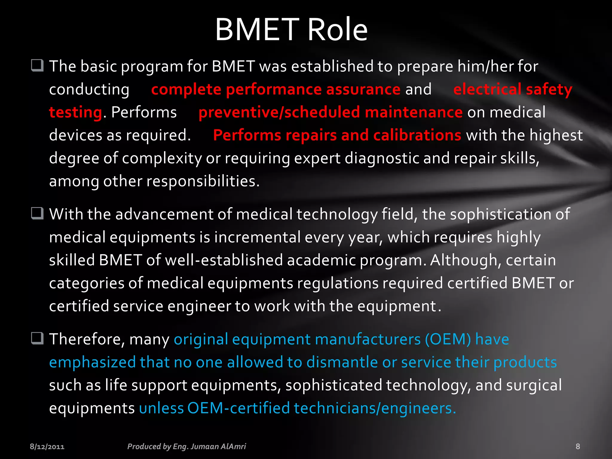 Measurement & calibration of medical equipments | PPTX