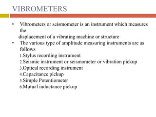 Measurement and Control of Vibration | PPT