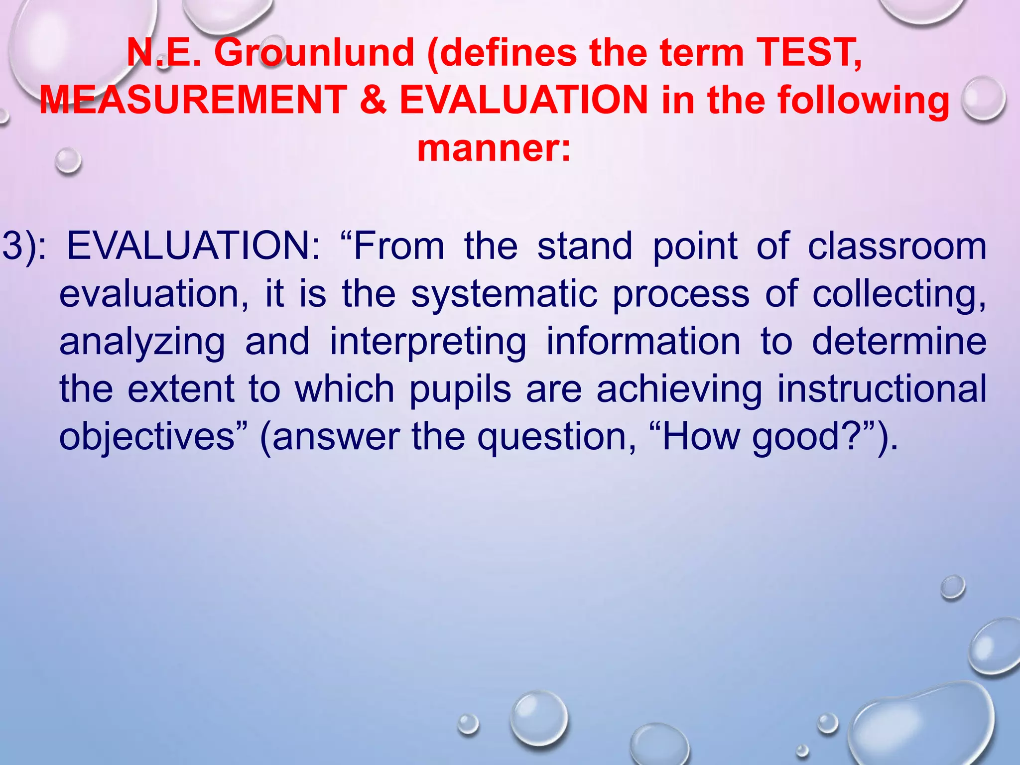 Measurement and evaluation | PPTX