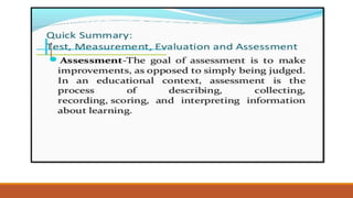 Measurement, Evaluation and Assessment | PDF