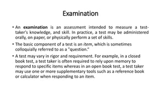 Measurement, evaluation and examination | PPT