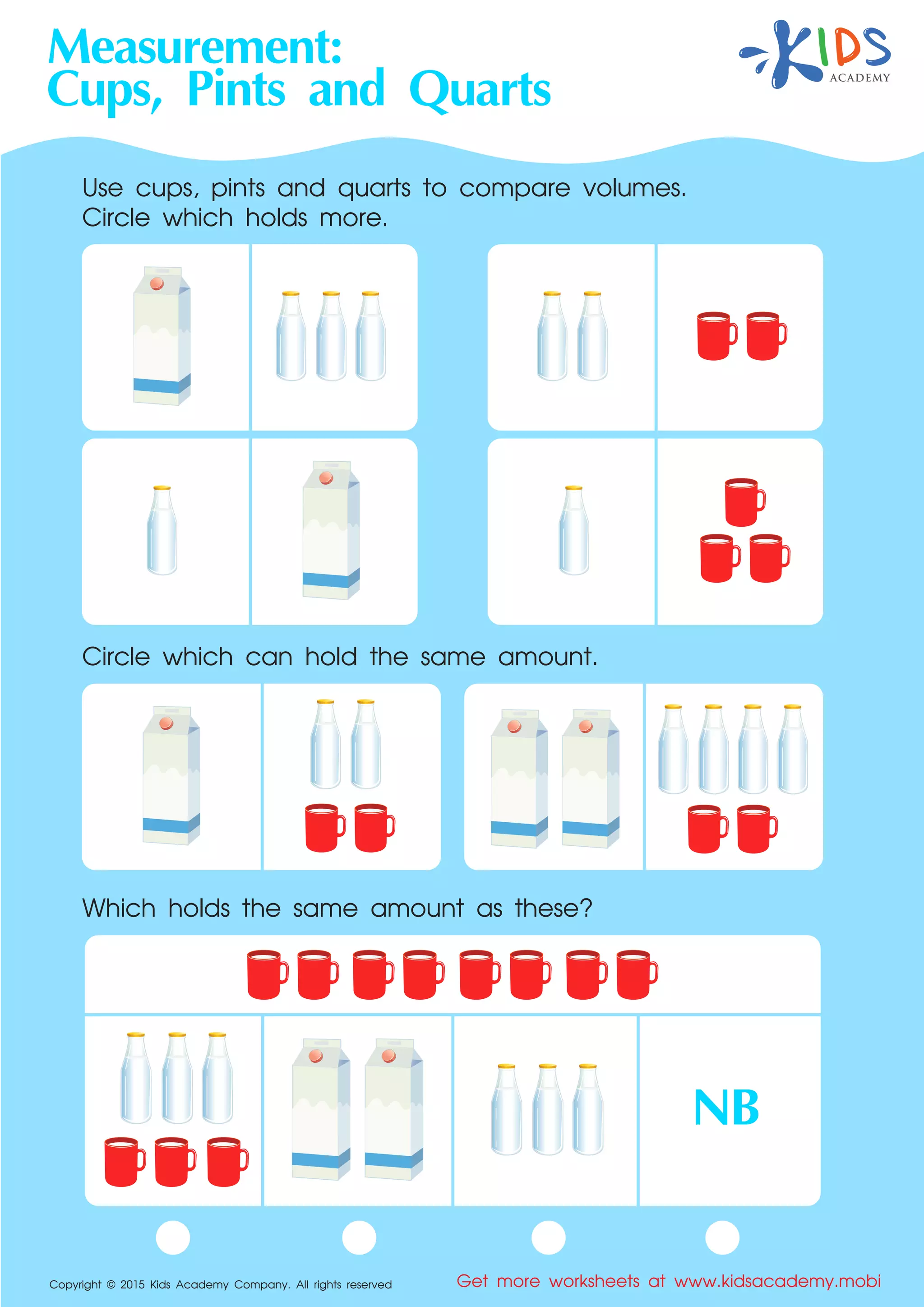 Measurement for kids - free printable worksheets | PDF