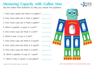 Measurement for kids - free printable worksheets | PDF