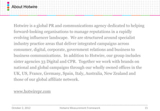 Measurement in PR: the Hotwire Measurement Framework | PPT