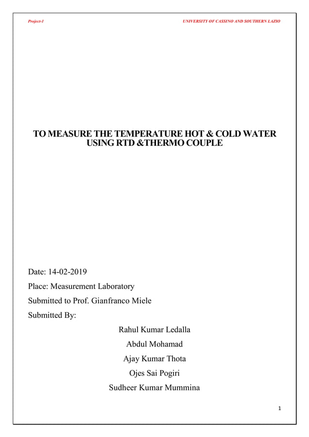 Measurement Of Temperature And Calibration Of Lvdt Pdf