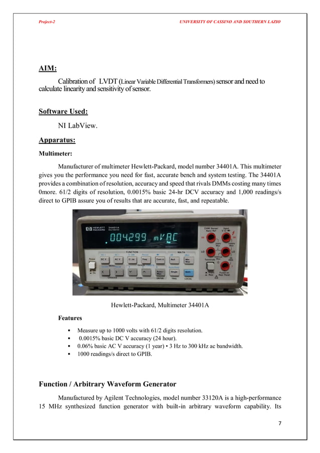 Measurement of Temperature & calibration of LVDT | PDF
