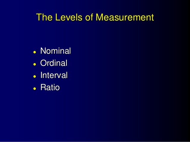 Measurement levels