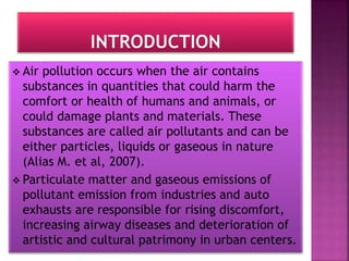 Measurement of ambient air pollutants, sampling and analysis | PPTX