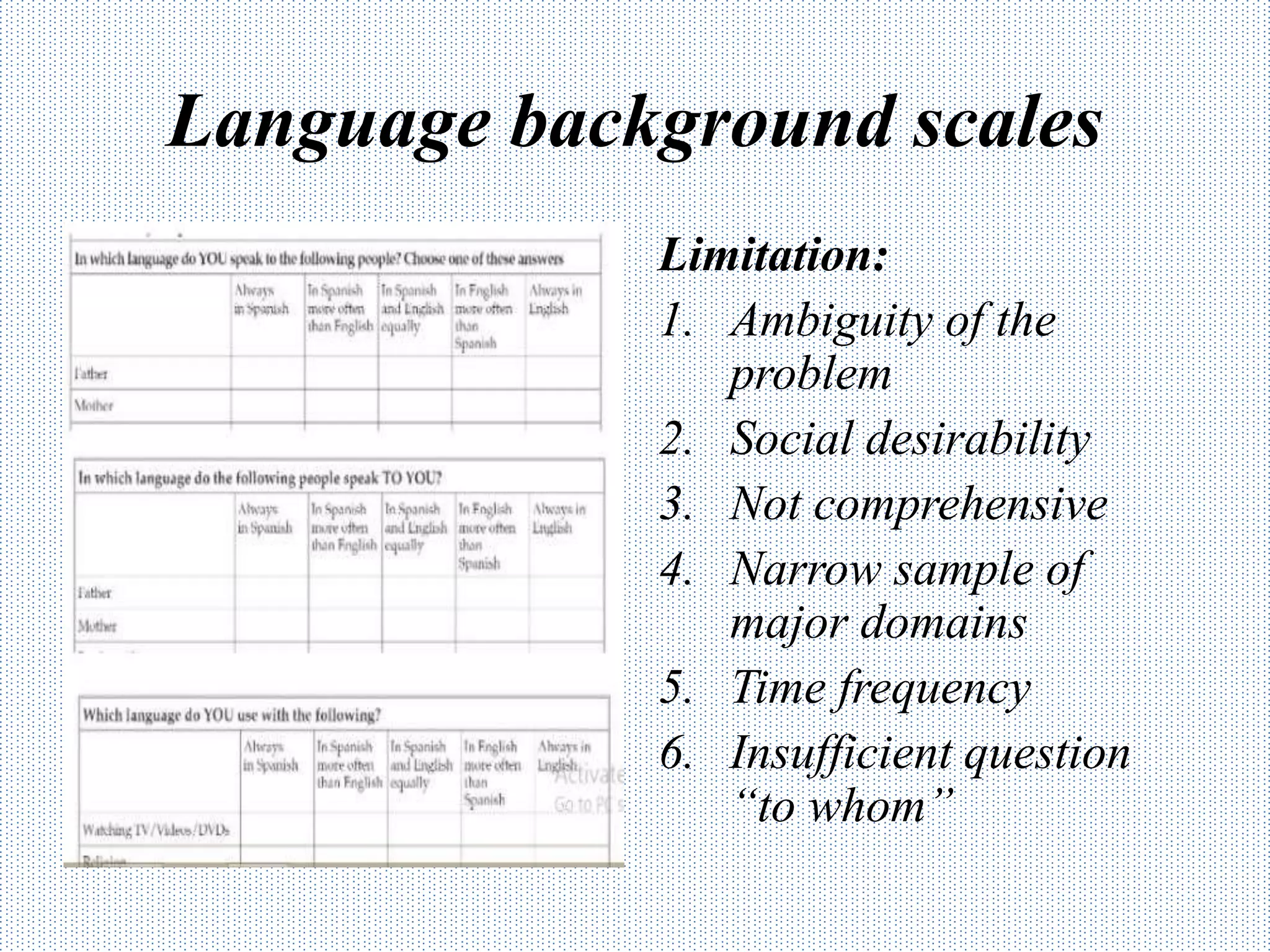 Measurement of bilingualism | PPT