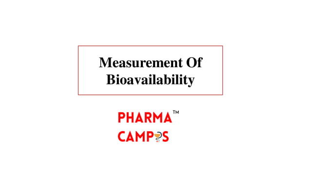 Methods for Measurement of bioavailability | PDF