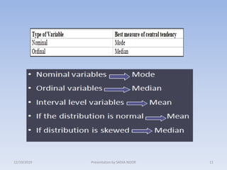 Measurement of central tendency with group data | PPTX