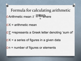 Measurement of central tendency | PPTX