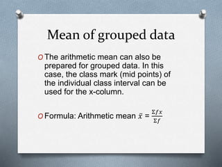 Measurement of central tendency | PPTX