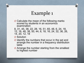 Measurement of central tendency | PPTX