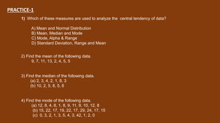 Measurement of central tendency | PPT