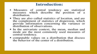 Measurement of central tendency | PPTX