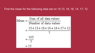Measurement of central tendency | PPT