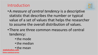 Measure of central tendency | PPT