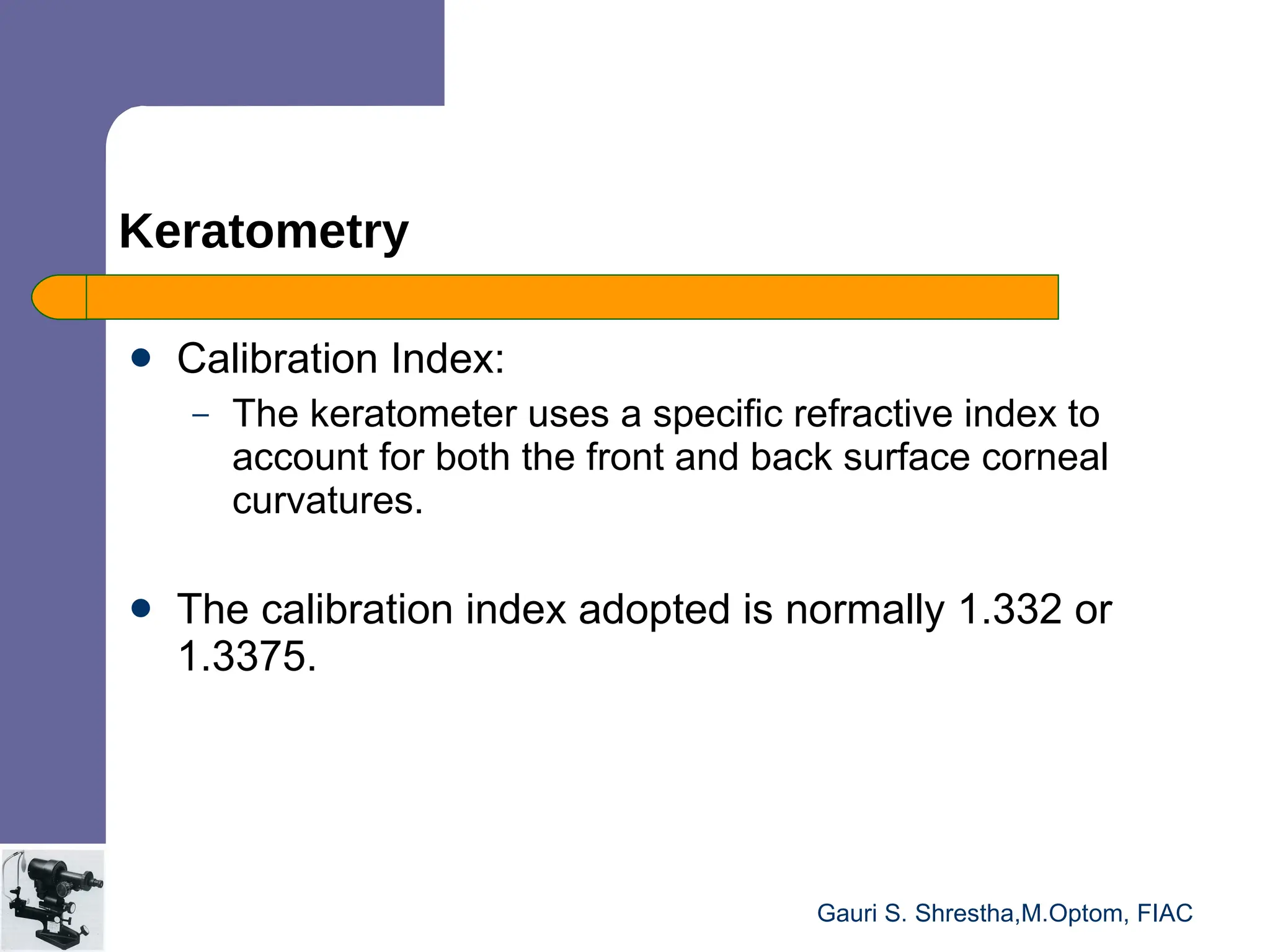 Measurement of corneal curvature | PPT