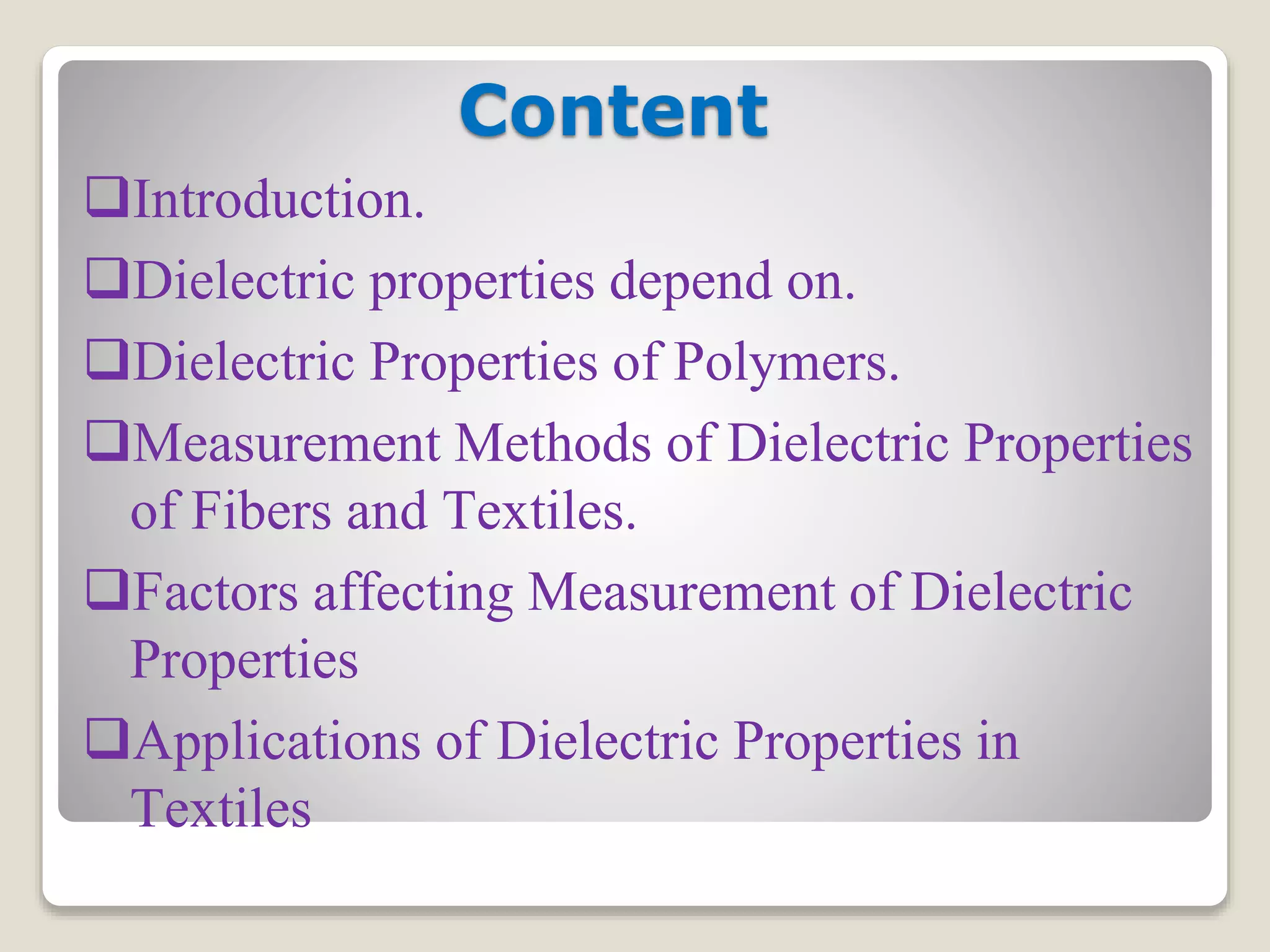 Measurement of dielectric properties of textile materials and their ...