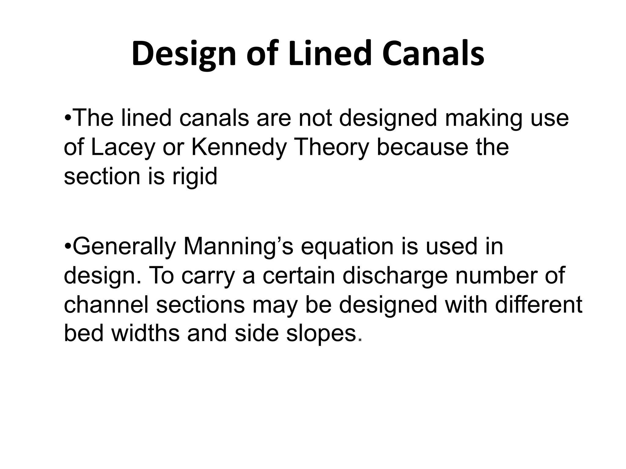 Measurement of discharge in channels & Design of lined canal | PPTX