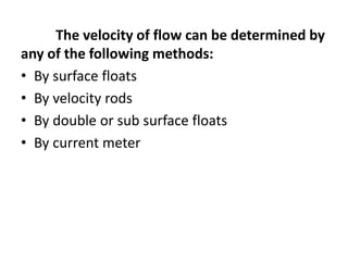 Measurement of discharge in channels & Design of lined canal | PPTX