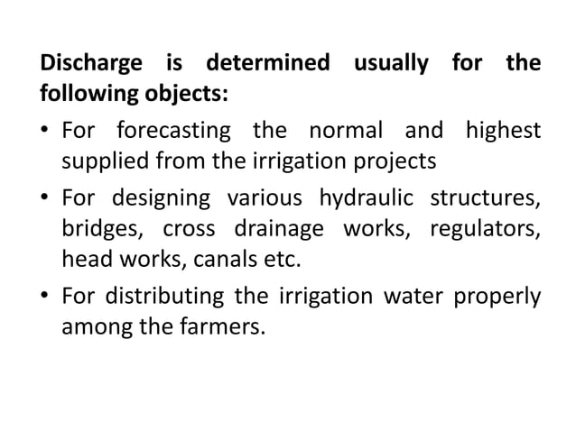 Measurement of discharge in channels & Design of lined canal | PPTX ...