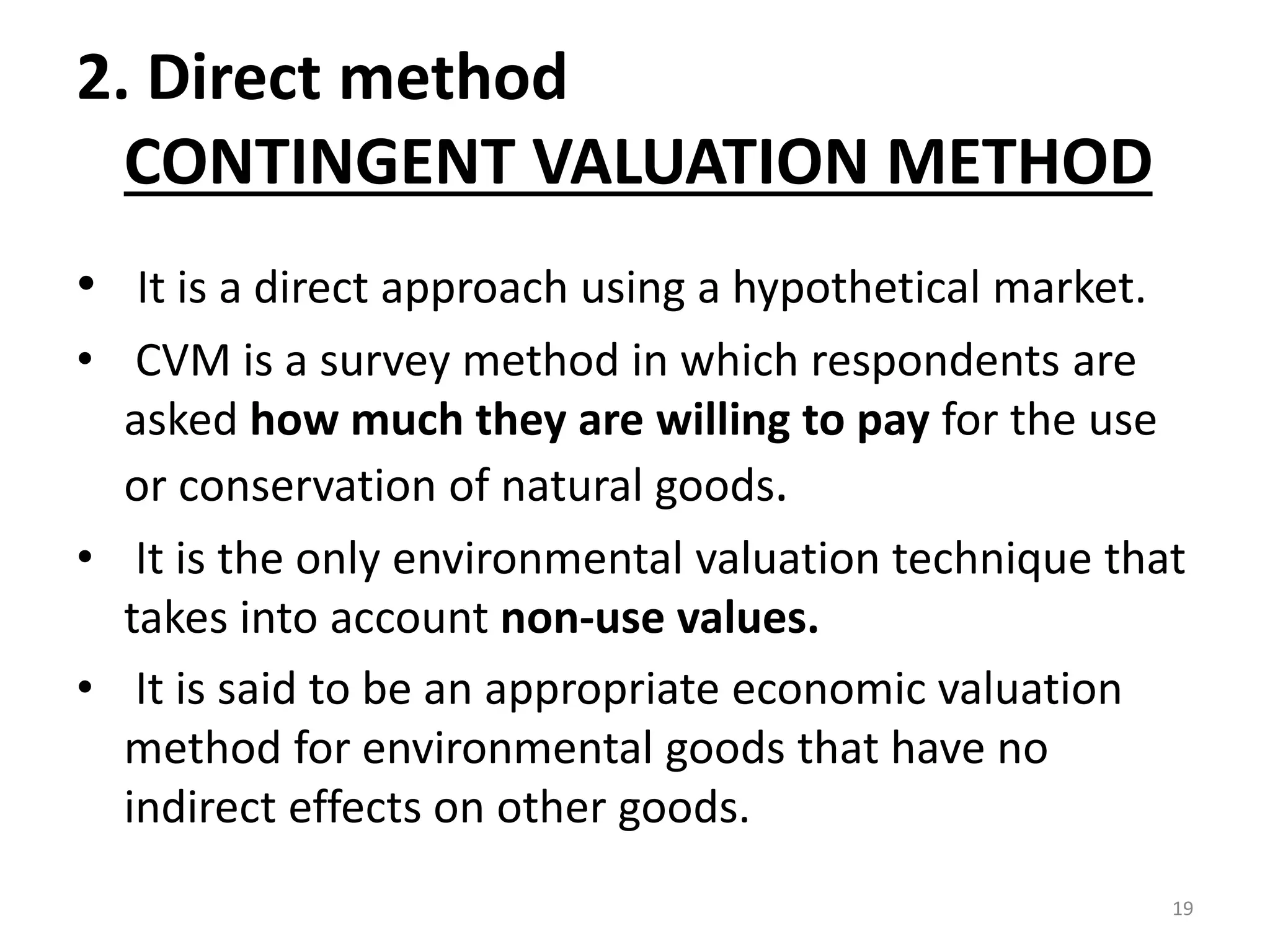 Measurement of economic value of environment | PPTX