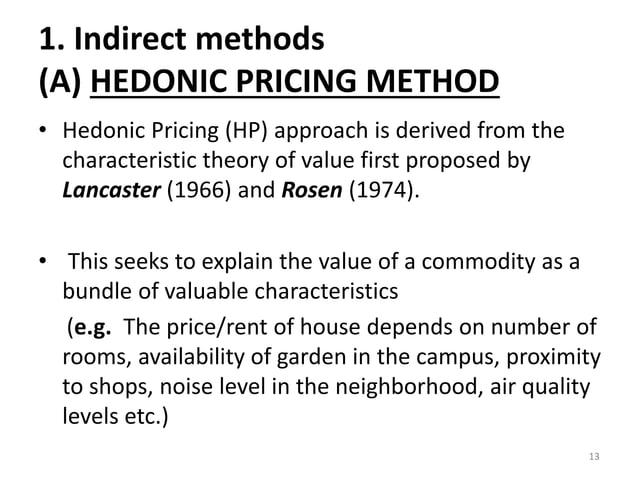 Measurement of economic value of environment | PPTX