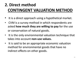 Measurement of economic value of environment | PPTX