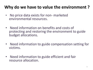 Measurement of economic value of environment | PPTX