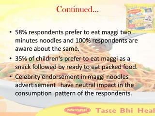 Measurement of effectiveness of magii repositioning as healthy product ...