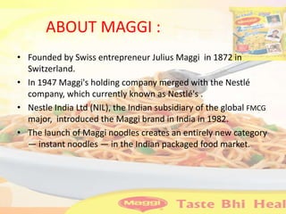 Measurement of effectiveness of magii repositioning as healthy product ...