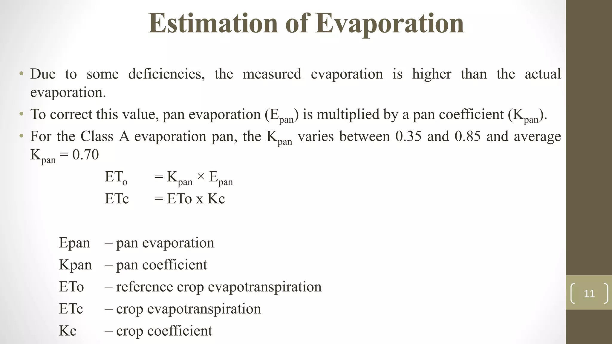 Measurement of evaporation | PPTX
