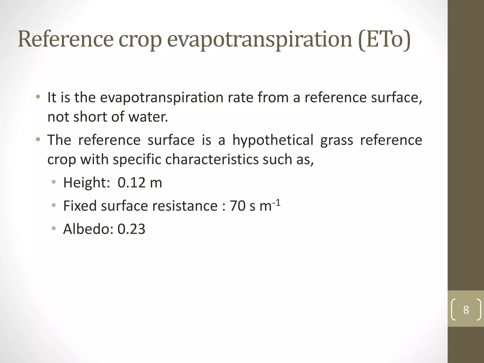 Measurement of evapotranspiration | PPTX | Agriculture | Industries
