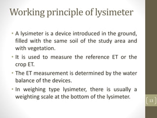 Measurement of evapotranspiration | PPTX