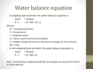 Measurement of evapotranspiration | PPTX