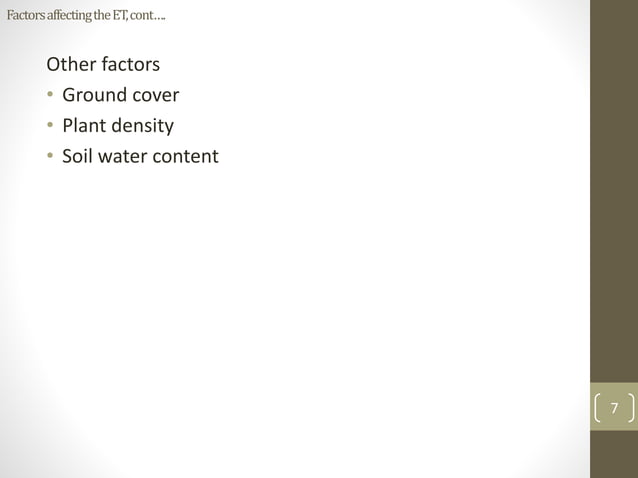 Measurement Of Evapotranspiration Pptx Agriculture Industries
