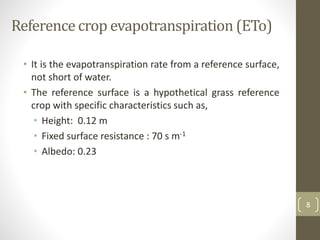 Measurement of evapotranspiration | PPTX