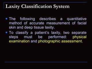 Measurement Of Facial Skin And Soft Tissue Laxity | PPT