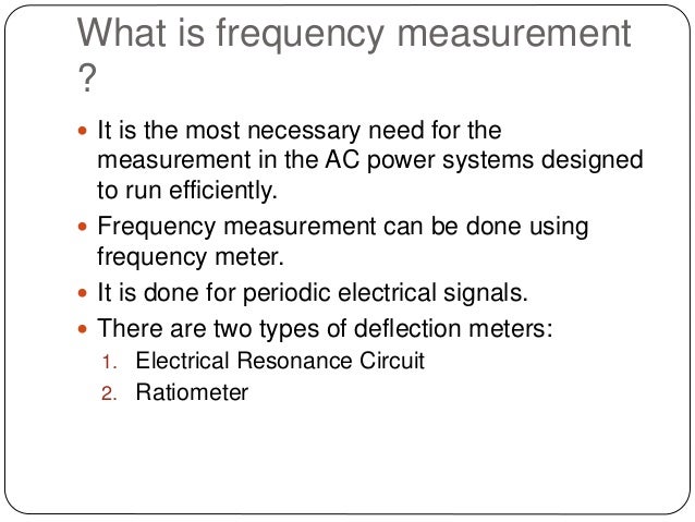 Measurement of frequency