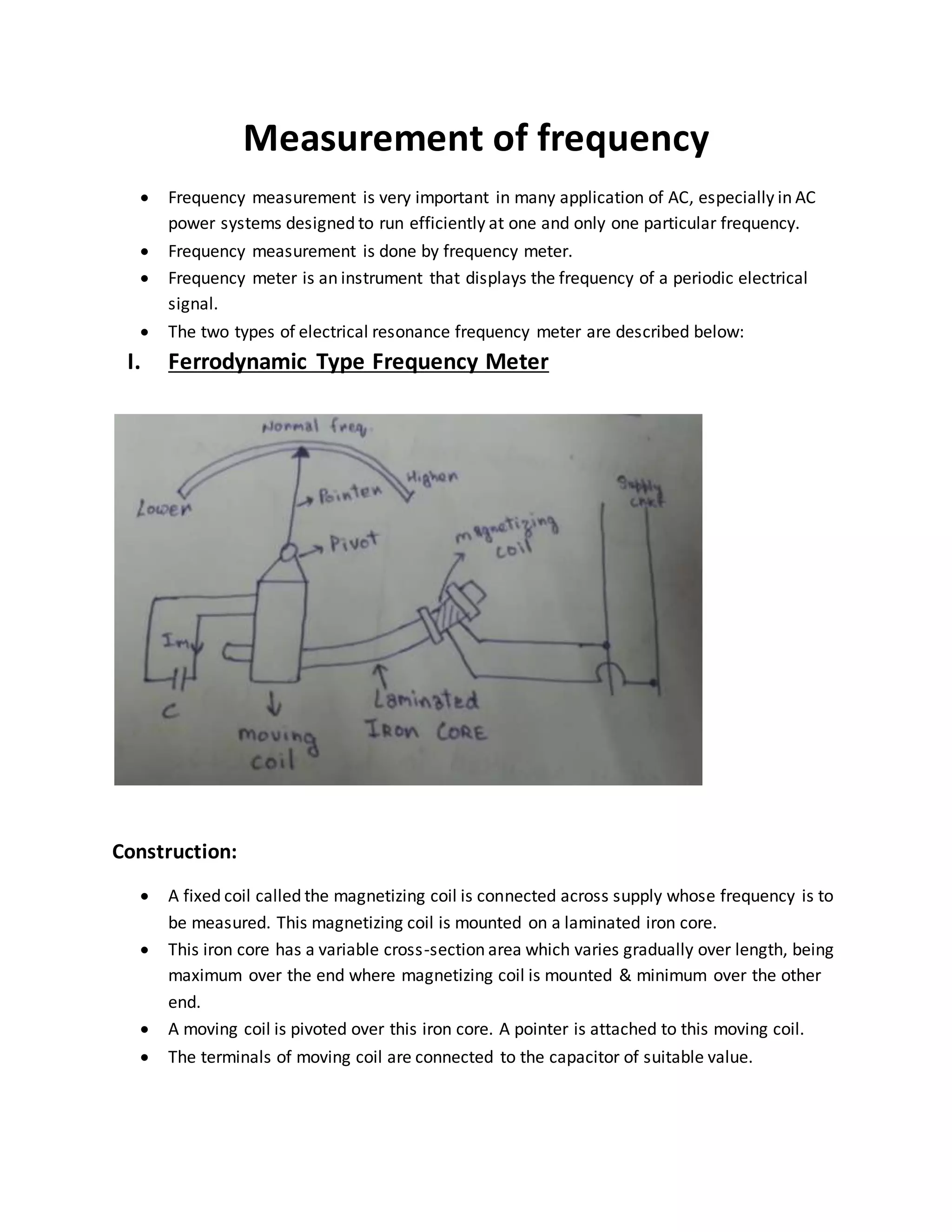 Measurement of frequency notes | DOCX