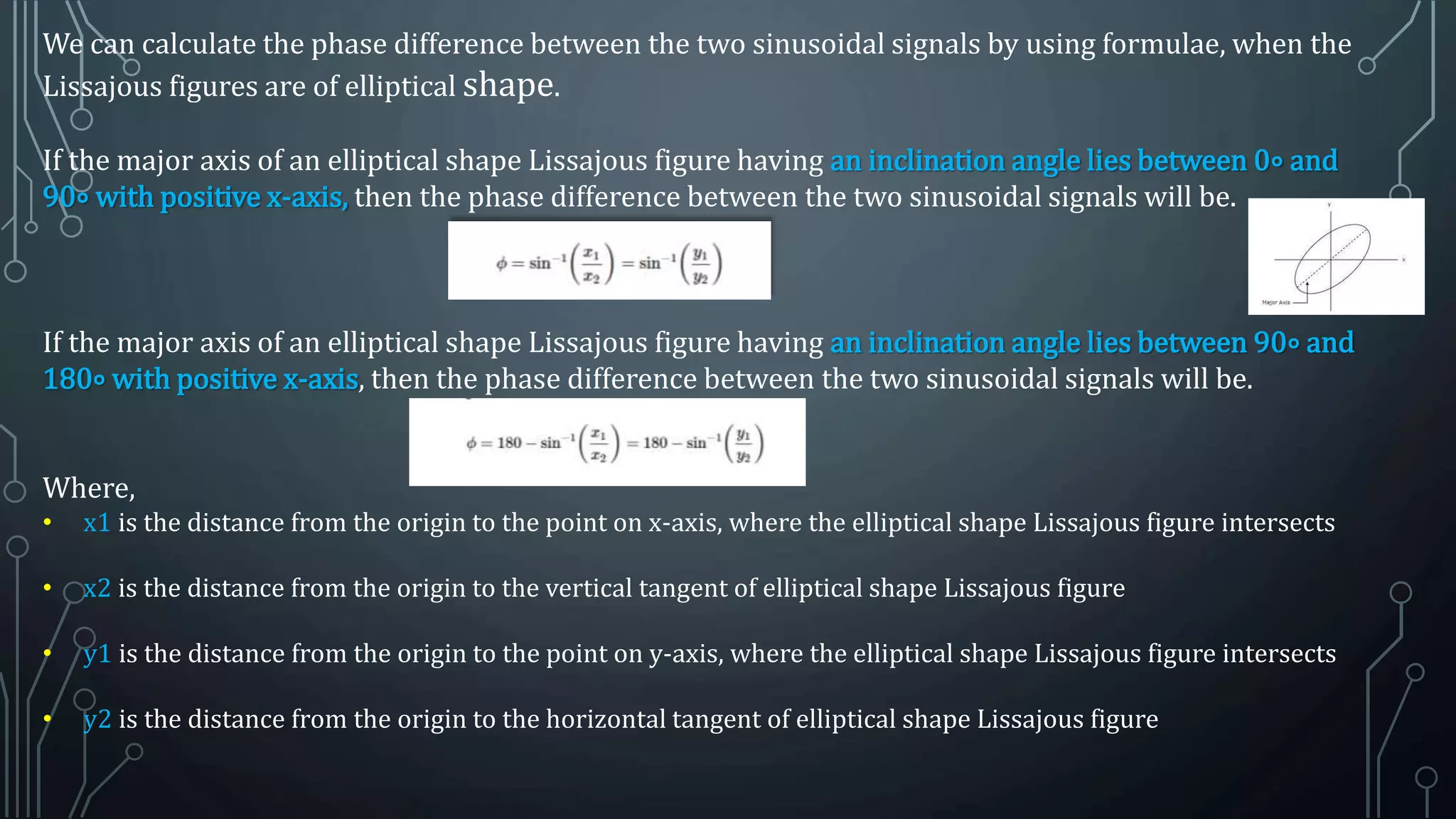 Measurement of frequency and phase angle in cro by lissajous figures | PPTX