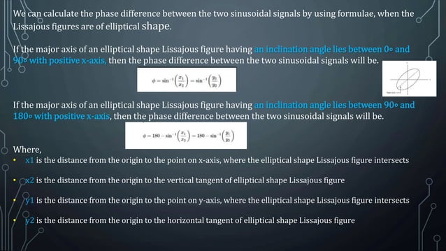 Measurement of frequency and phase angle in cro by lissajous figures | PPTX