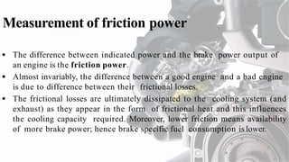 Measurement of friction power | PPTX