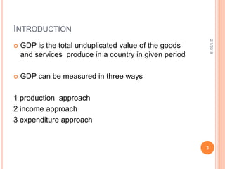 Measurement of GDP under product method | PPTX | Economy | Business and ...