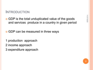 Measurement of gdp under product method | PPTX