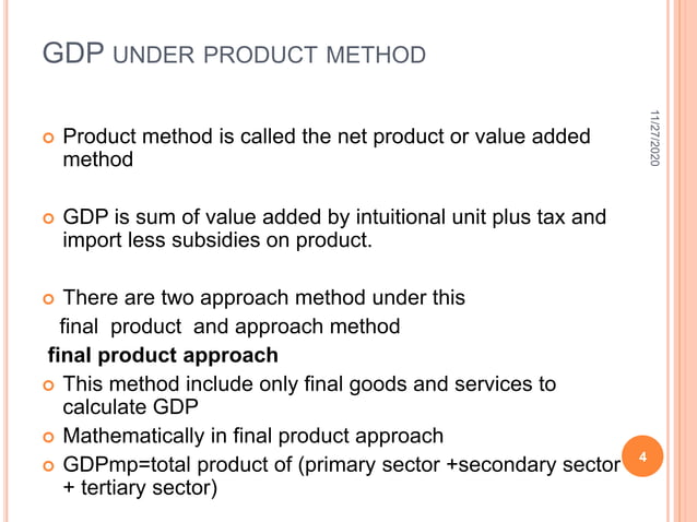Measurement of gdp under product method | PPTX