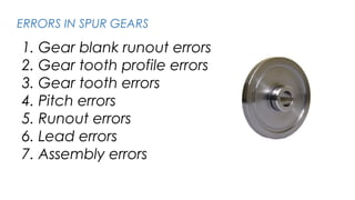Manufacturing Metrology - Measurement of Gear Errors | PPTX