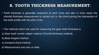 Measurement of gears | PPTX
